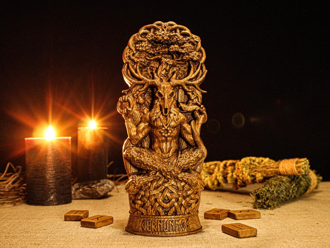 Cernunnos Statue, Horned God Figure, Forest God Figurine, Cernun Celtic God, Celtic Mythology ...