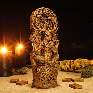 Cernunnos Statue, Horned God Figure, Forest God Figurine, Cernun Celtic God, Celtic Mythology ...
