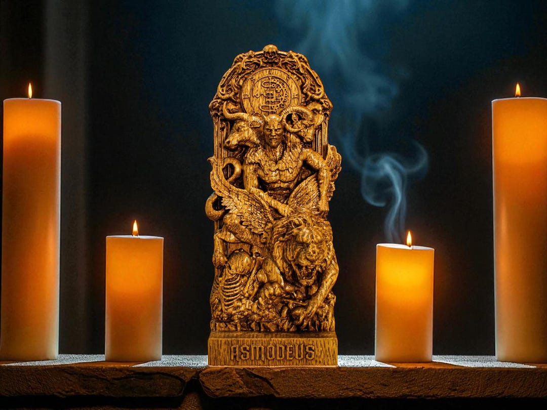 Asmodeus Statue, Goetia Demon Figure, Occult Statue, Demon Statue ...