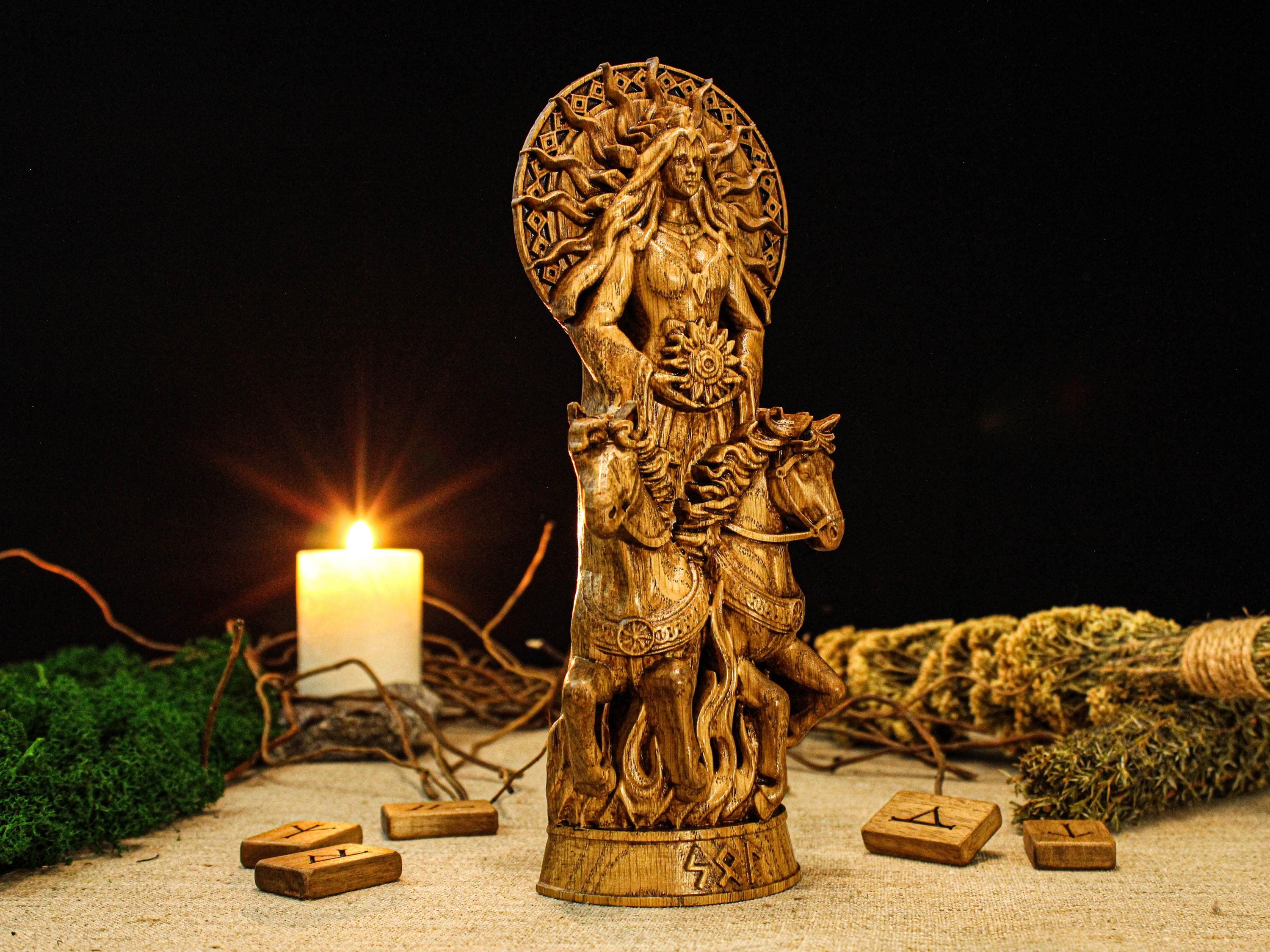 Sol Statue, Norse Goddess Sol, Sol Altar Figure, Sunna Goddess Figure ...