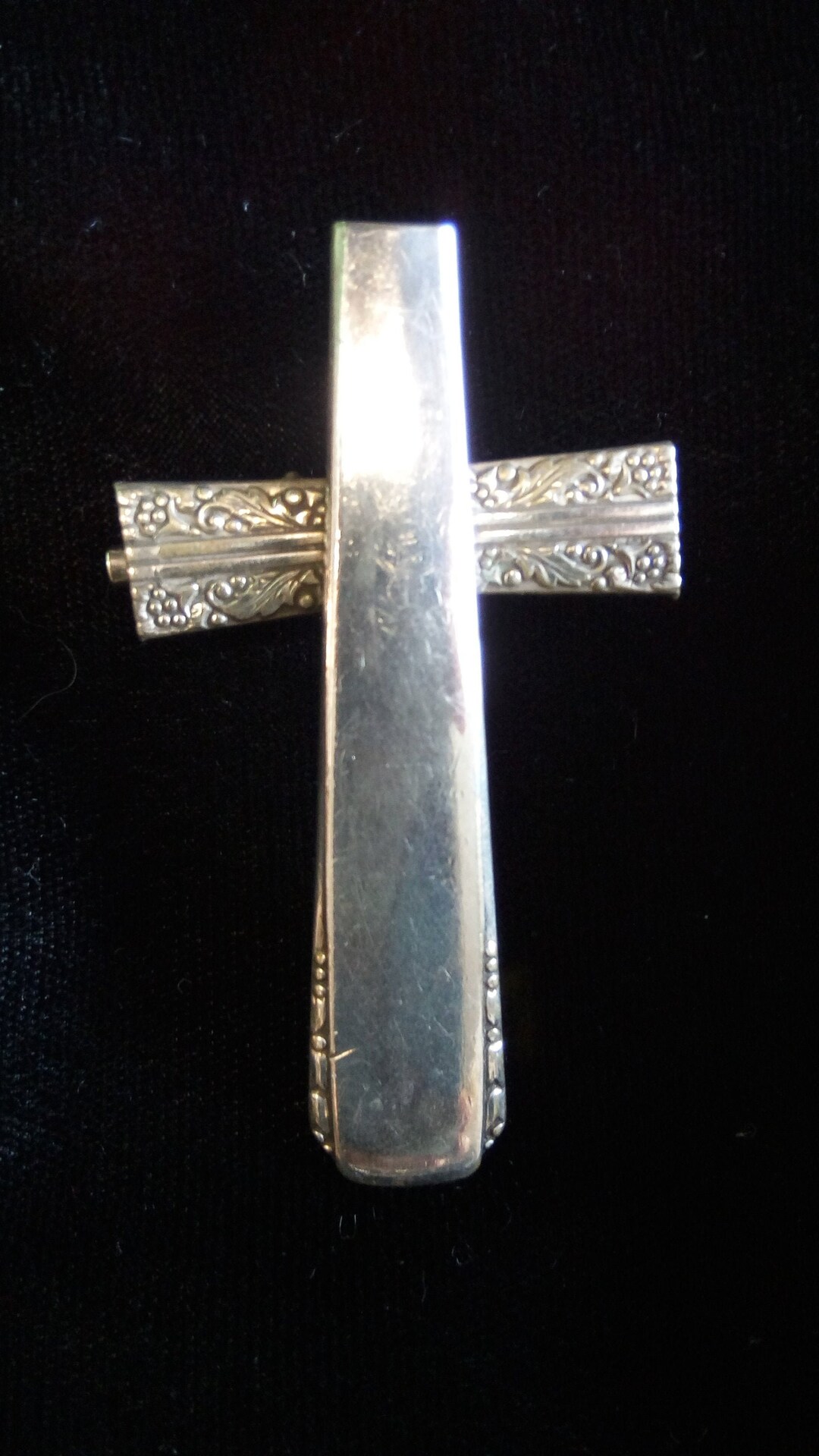 Stunning Art Deco Silverware Cross Pin - Etsy