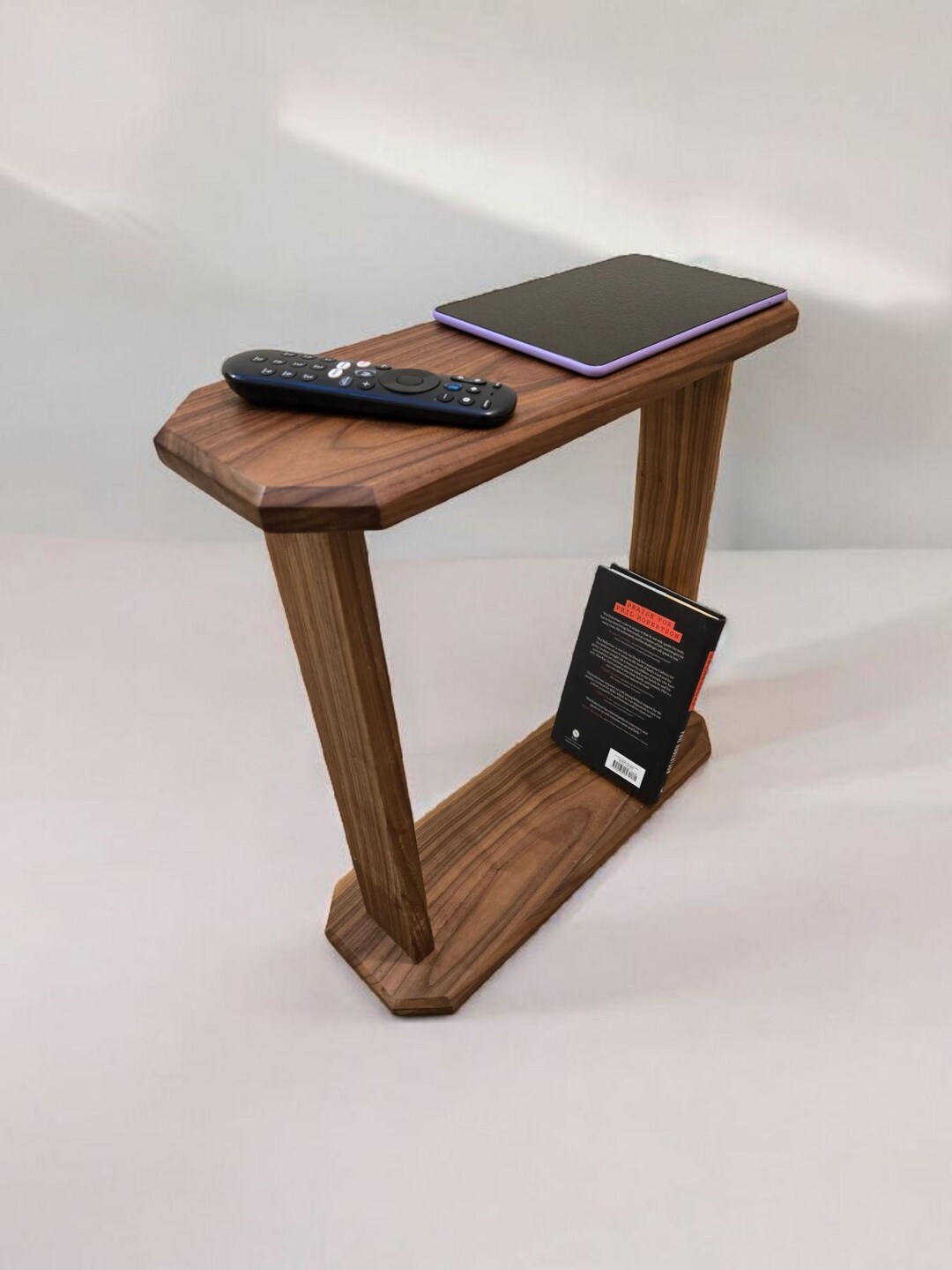 Handmade Wooden Liz Table, Slim Wooden End Table for Small Spaces ...