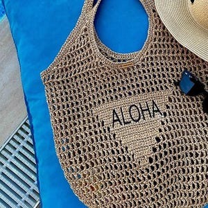 Handmade Paper Yarn Tote Bag - Boho Summer Beach Bag - Casual Everyday ...