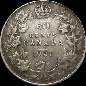 Canadian 50 Cents 1921 – George V Era Commemorative Reissue - Etsy Canada