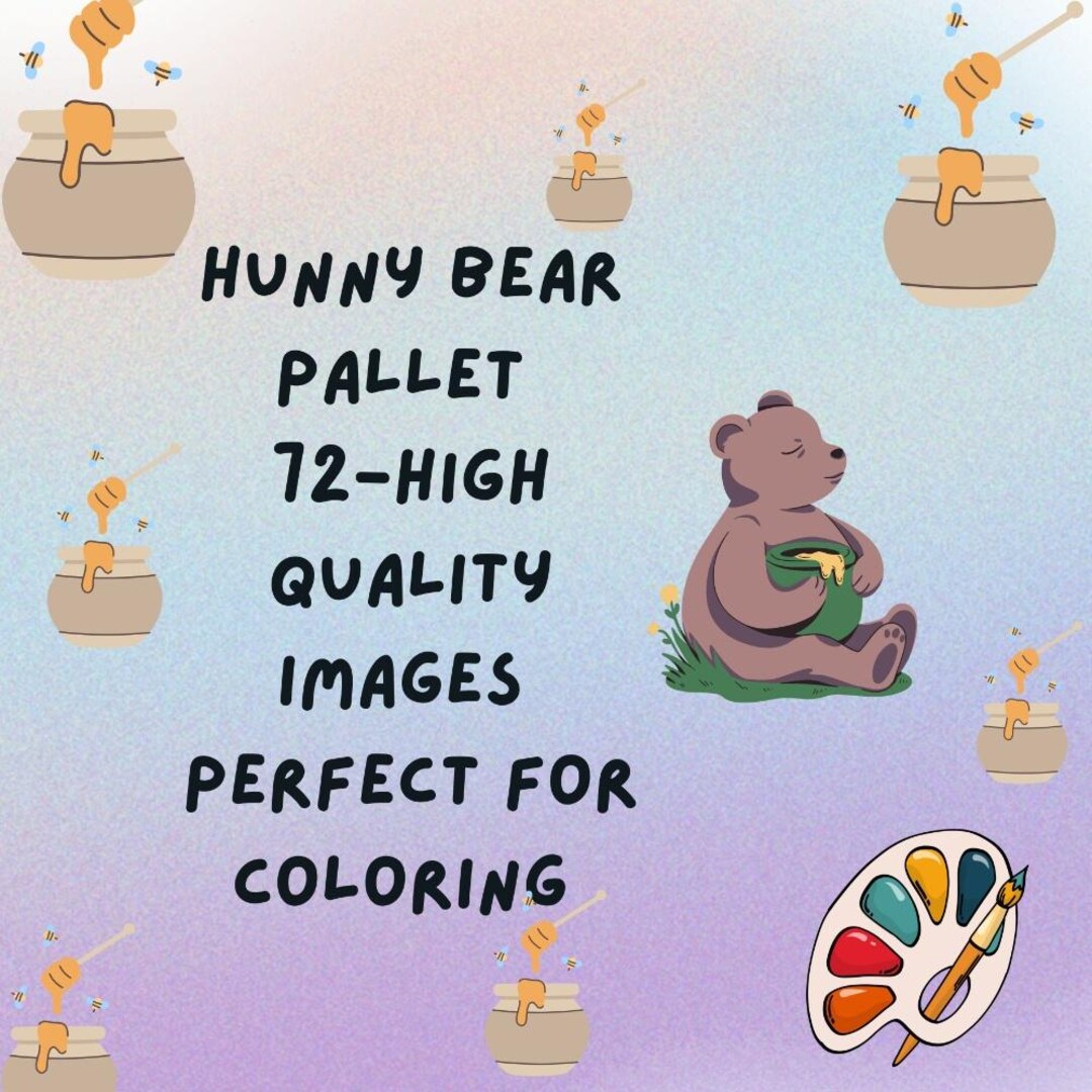Hunny Bear Printable for Kids | Cute Honey Bear Coloring Pages | Kids ...