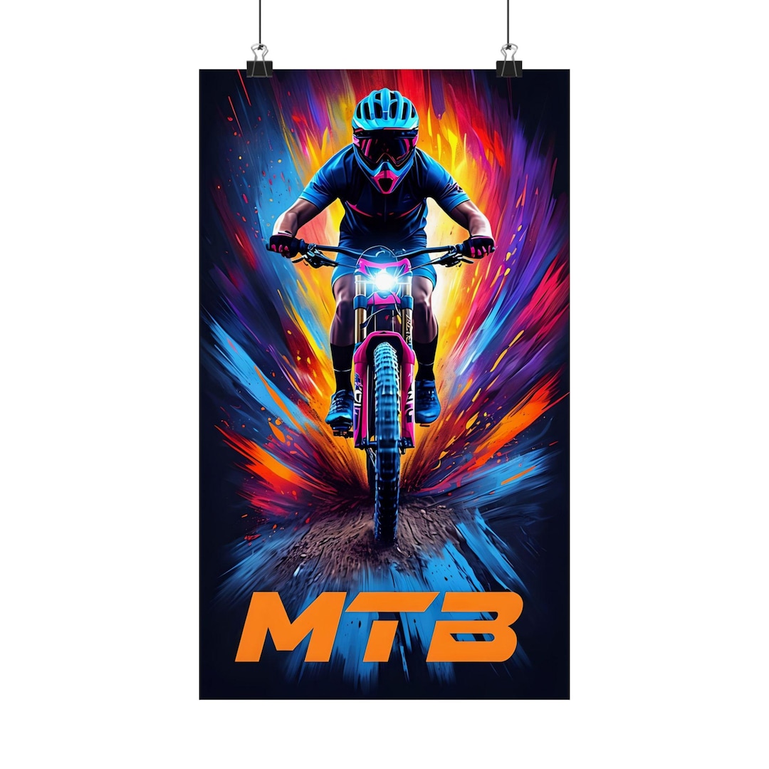 Adventure MTB Poster - Vibrant Mountain Biking Decor, Perfect for ...