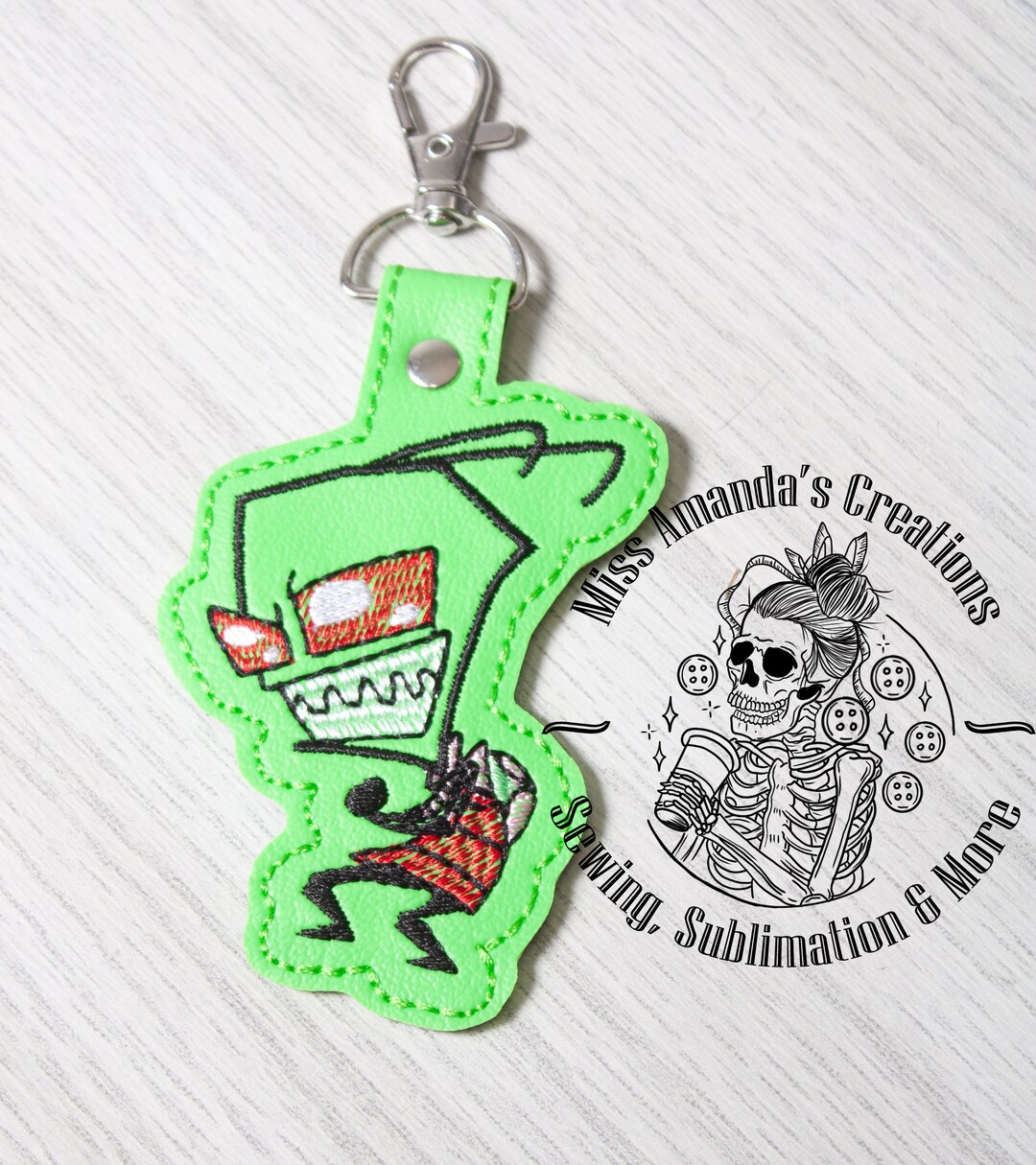 Green Alien Dude Key Chain - Etsy