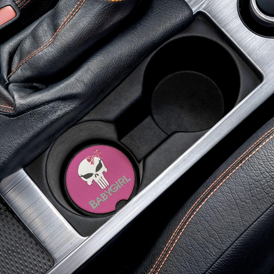 Pink Yassified 'BABYGIRL' Punisher Soapstone Car Coaster | Cute Car ...