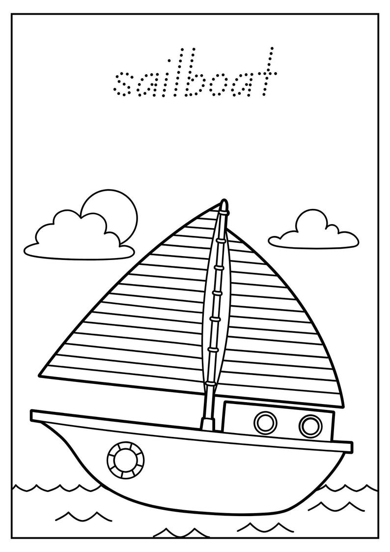 Printable Transport Coloring Book for Kids 29 Vehicles Fun and ...