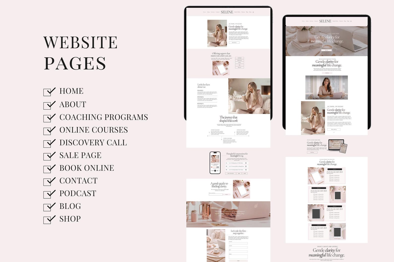 Feminine Blush Life Coach Website Template | Wix Template for Coaches ...