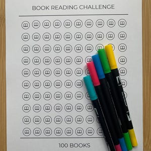 100 Books Reading Challenge - Reading Tracker, Book Lovers, Readers ...