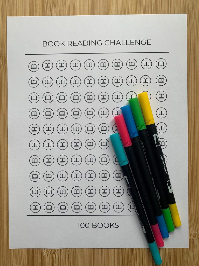 100 Books Reading Challenge - Reading Tracker, Book Lovers, Readers ...