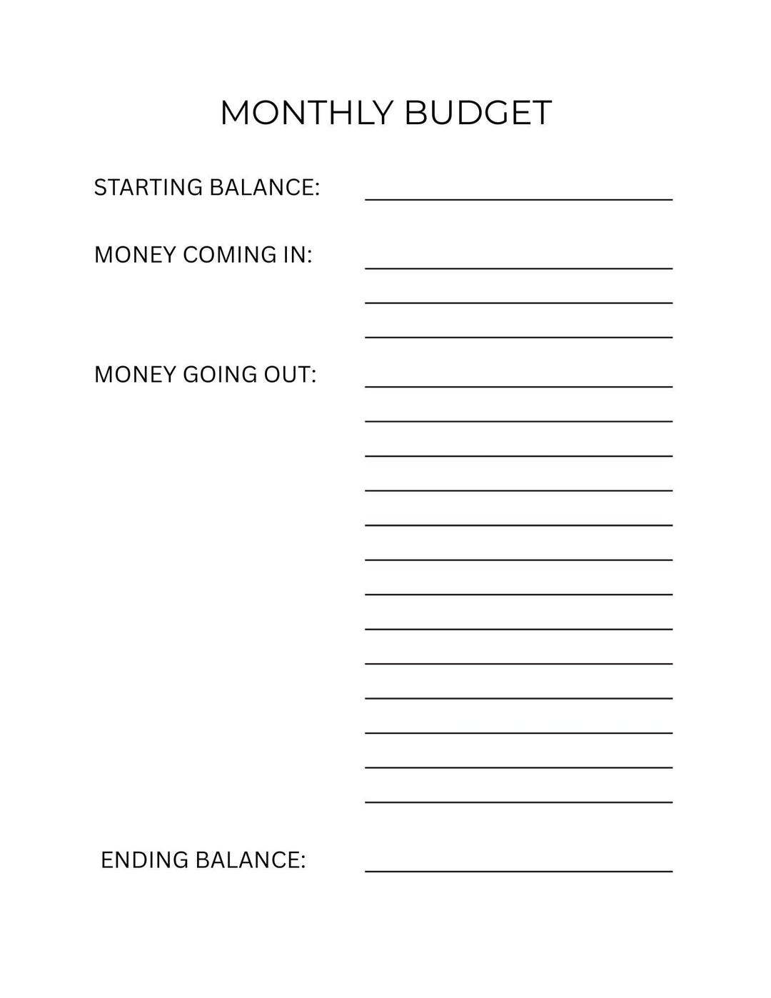 Monthly Budget for Beginners - Simple Budget, Basic Money Management ...