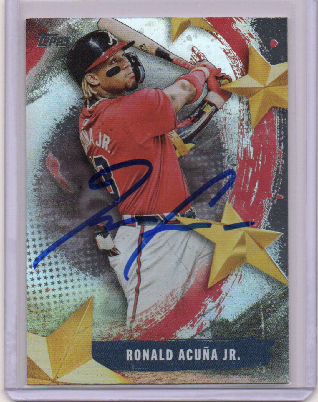 Autographed Ronald Acuna Jr. Baseball Card Signed Atlanta Braves - Etsy