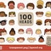 Stick Figure Heads Clipart: 100 Faces, SVG PNG DXF Vector Pack - Etsy