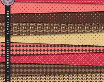 Digital Paper Pack Wavy Lines in Bold Colors | Etsy