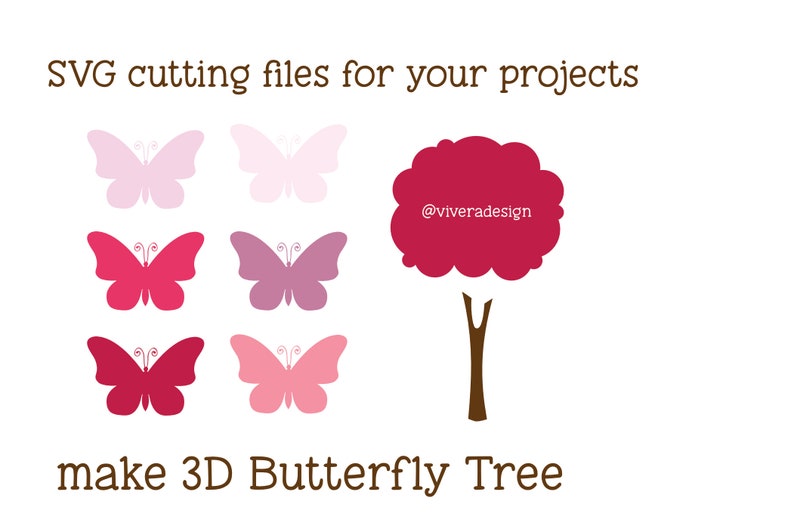 Digital Clip Art Butterfly Tree SVG PNG Pomegranate | Etsy