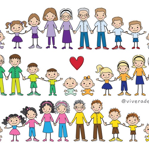 African American Family Stick Figures Babies Kids Teens - Etsy