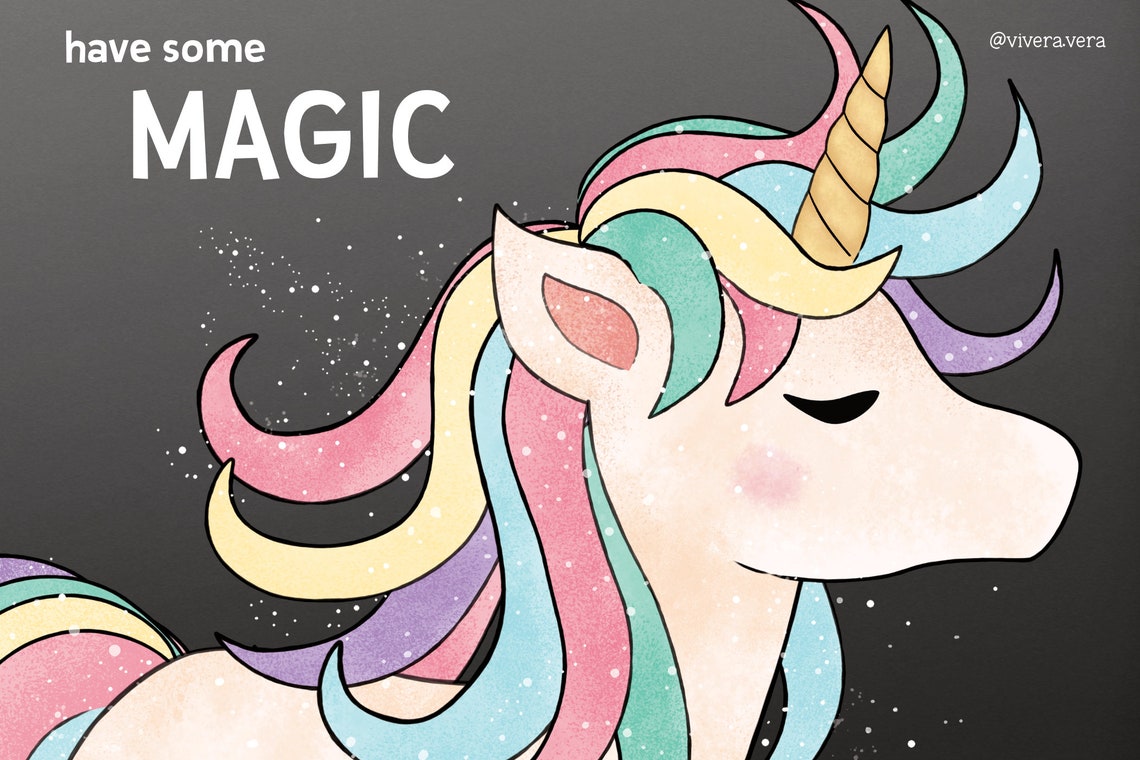 Dreamy Unicorns Digital Cliparts Pastel Watercolor | Etsy