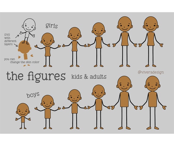 Family Of Four Stick Figures 2 Girls