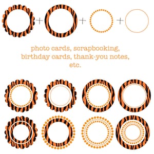 Tiger Tiger - Circle Frames With Tiger Stripes - Digital Clip Art - Etsy