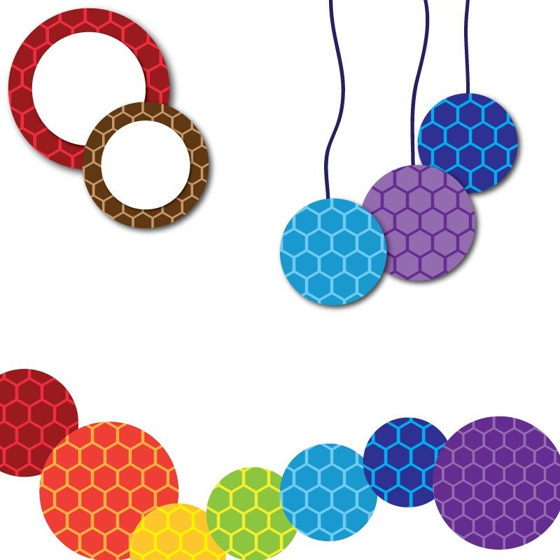 Digital Paper Pack Bee Hive Pattern in Bold Bright Colors | Etsy