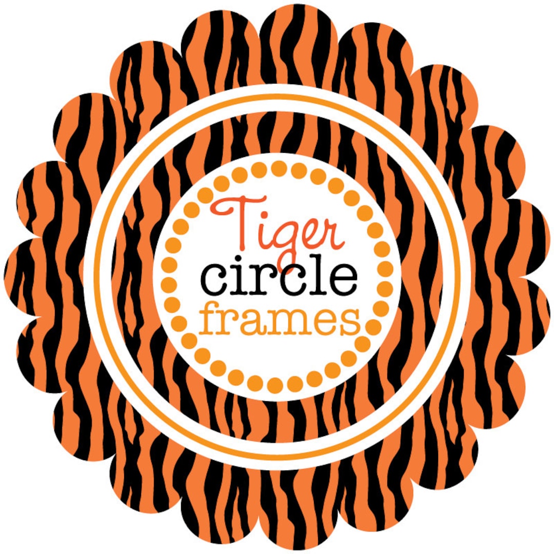 Tiger Tiger - Circle Frames With Tiger Stripes - Digital Clip Art - Etsy