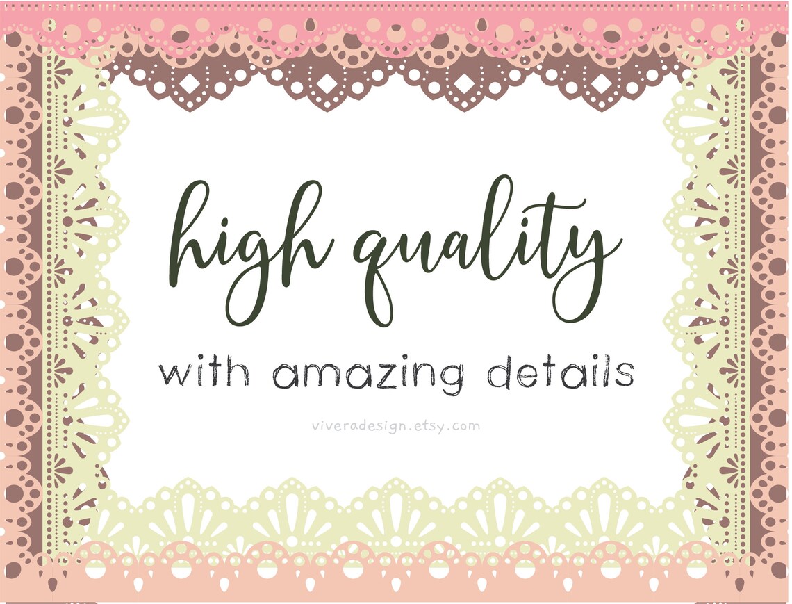 Digital Rectangle Frames Clip Art Inverted Lace Elegant | Etsy