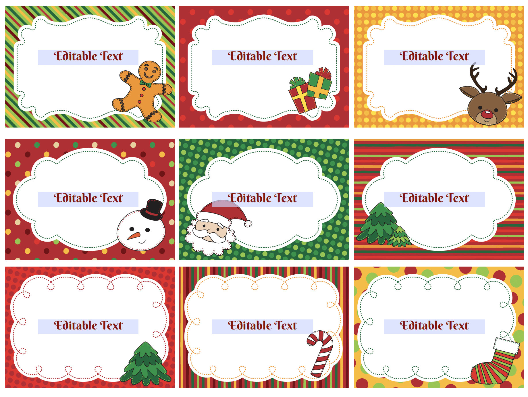 DIY Printable Christmas Labels Canva Template Affordable - Etsy Australia