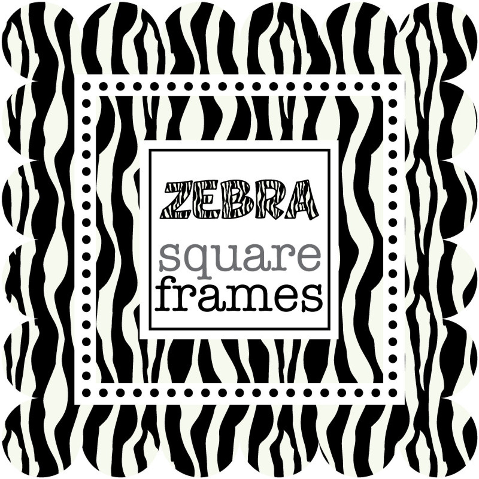 Digital Clip Art Square Frames in Zebra Print - Etsy