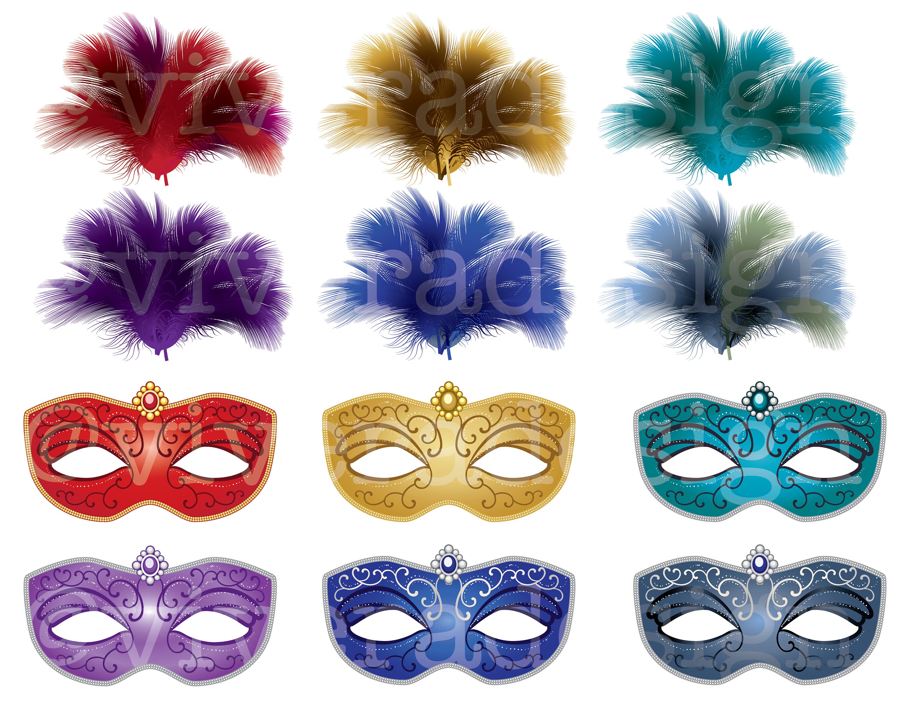 Masquerade Mask - Digital Clip Art - Etsy