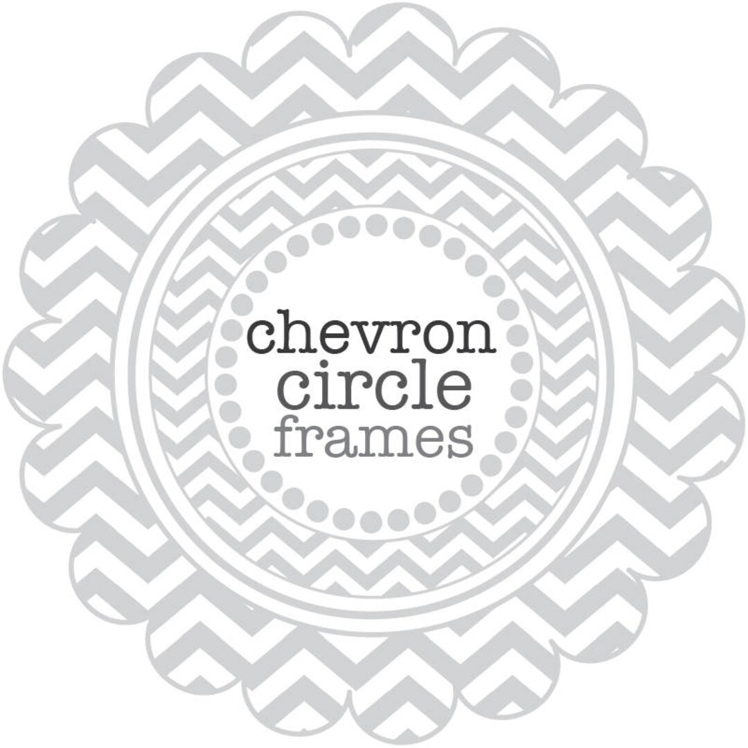 Circle Frames in Chevron - Digital Clip Art - Gray - Etsy