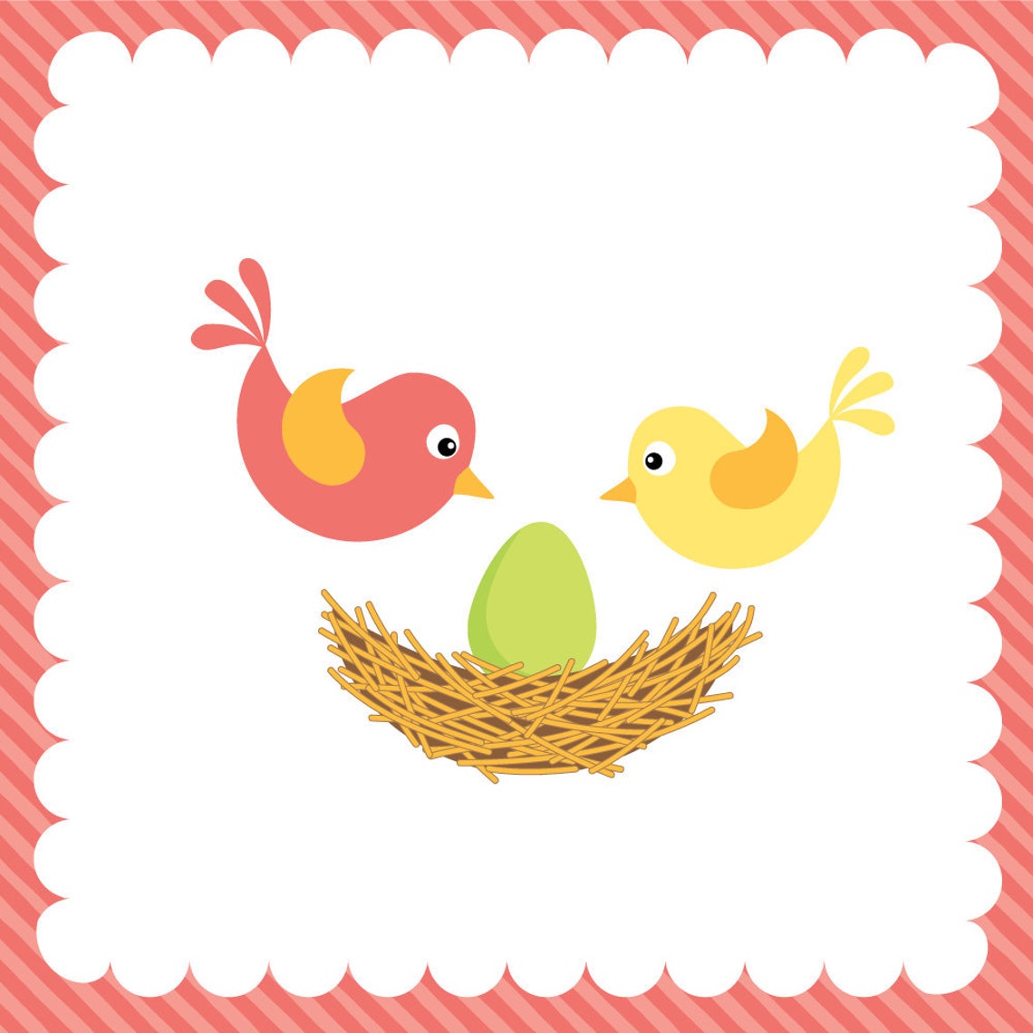 Digital Clip Art Pack Birds Trees Birdhouse Nest and - Etsy