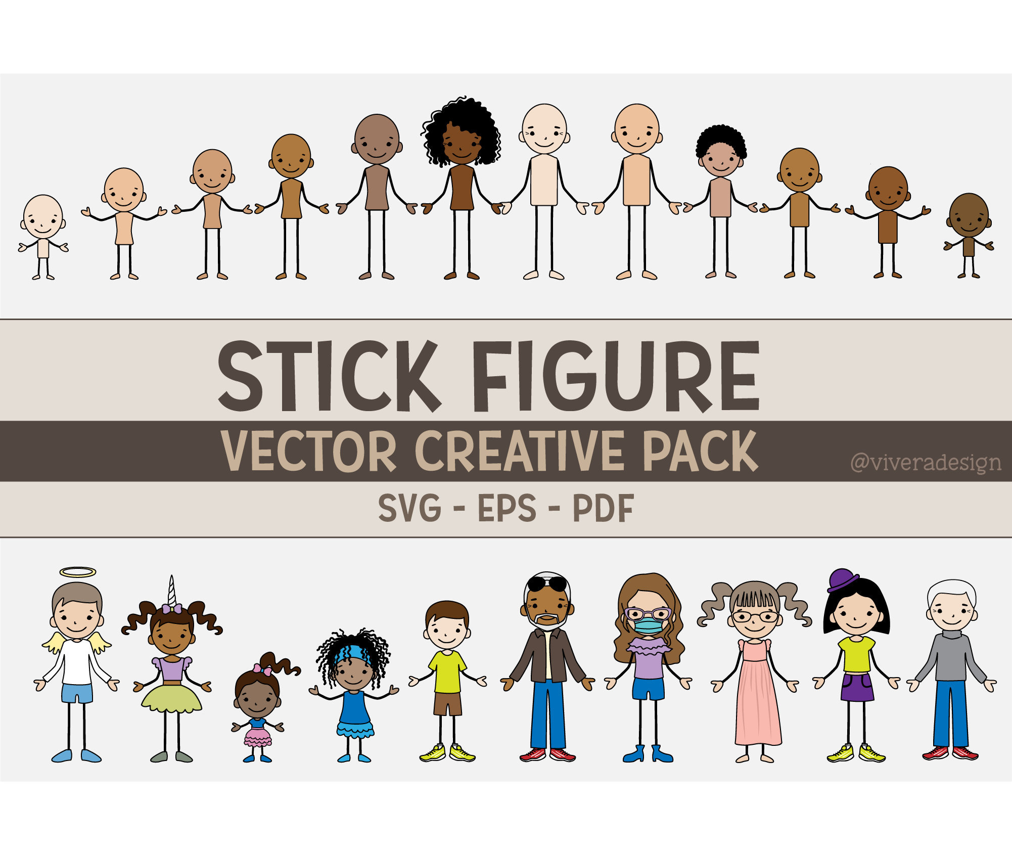 Stick Figure Family Vector