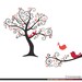 Love Birds on a Love Tree - in Coral Pink - Digital Clip Art - Etsy