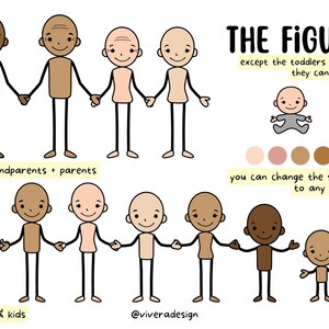 Stick Figure Family Builder Set: Canva Template (digital Download) - Etsy