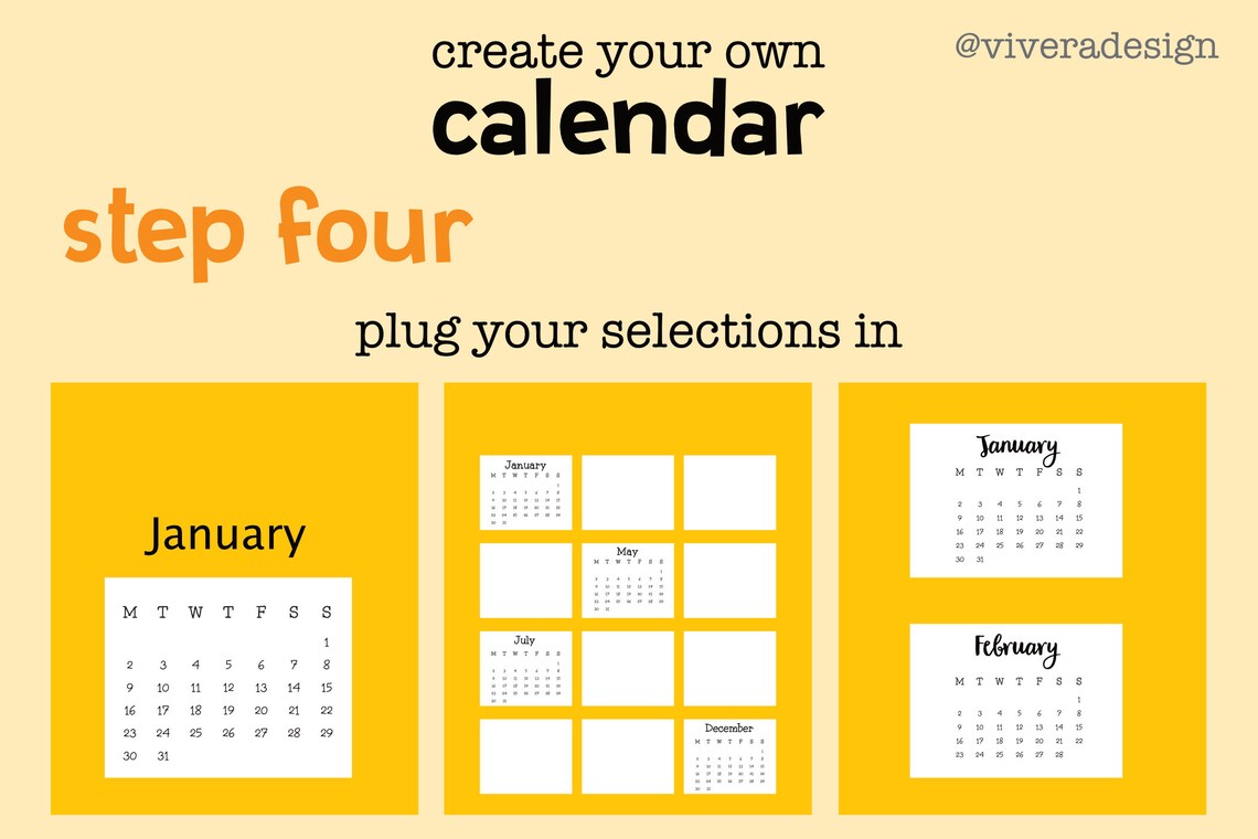Any Year Master Calendar Handwritten Monthly Calendar | Etsy
