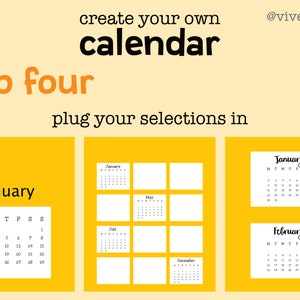 Any Year - Master Calendar - Handwritten Monthly Calendar Creative Pack ...