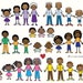 African American Family Stick Figures - Babies, Kids, Teens, Parents ...