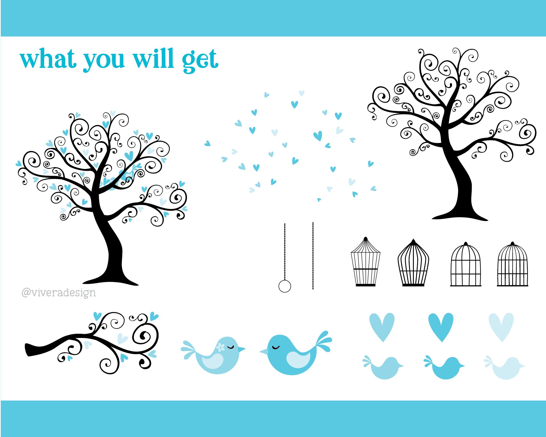 Tree SVG EPS PNG Love Birds on a Love Tree With Bird - Etsy