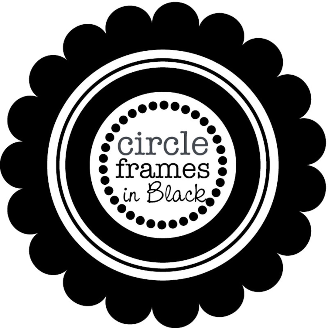 Circle Frames in Pure Black Digital Clipart - Etsy