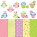 Easter Clip Art 9 Owls With 5 Patterned Paper - Etsy