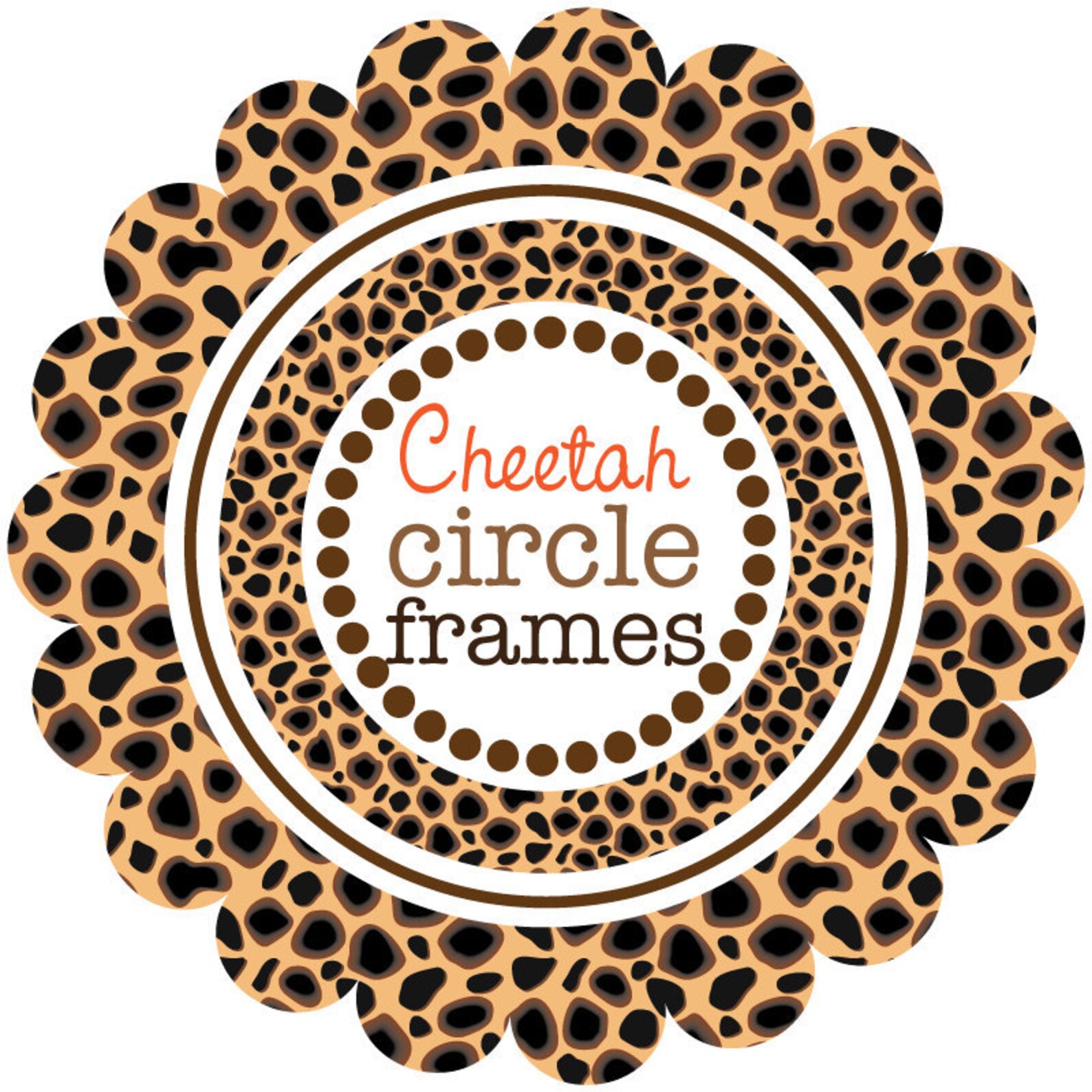 Digital SVG - Circle Frames in Cheetah Pattern - SVG Files - Clip Art ...