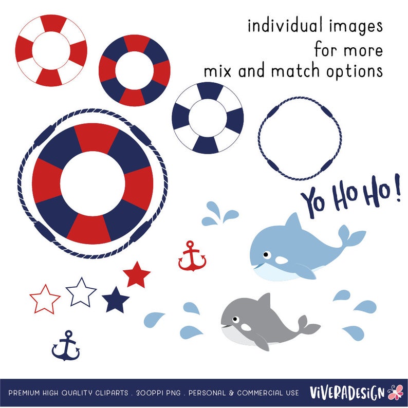 Nautical Sailing Clipart Lighthouse Ships Anchor Buoy | Etsy