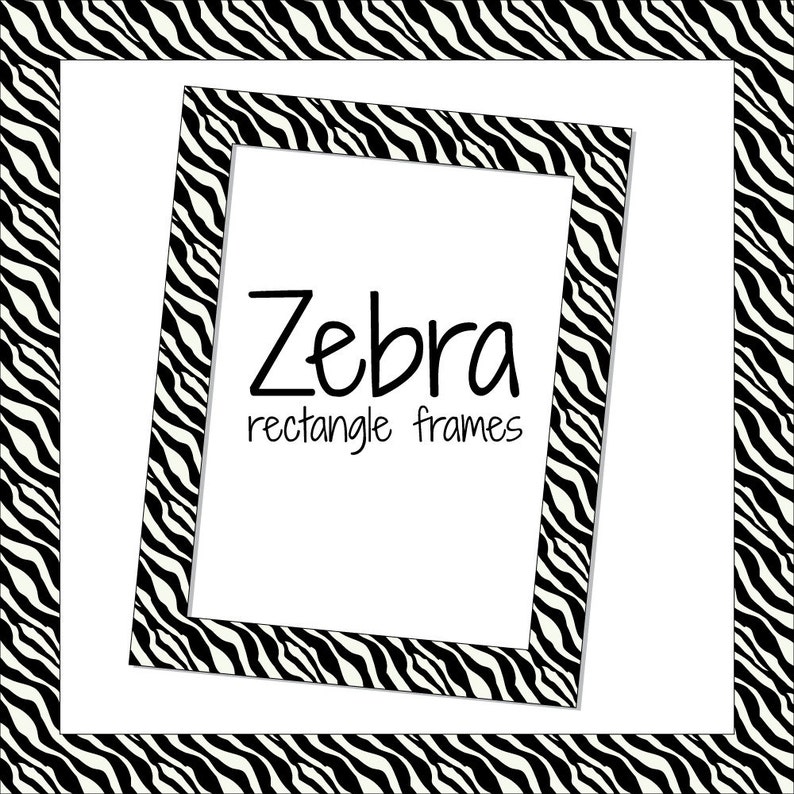 Digital Clip Art - Rectangle Frames in Zebra Pattern - Etsy