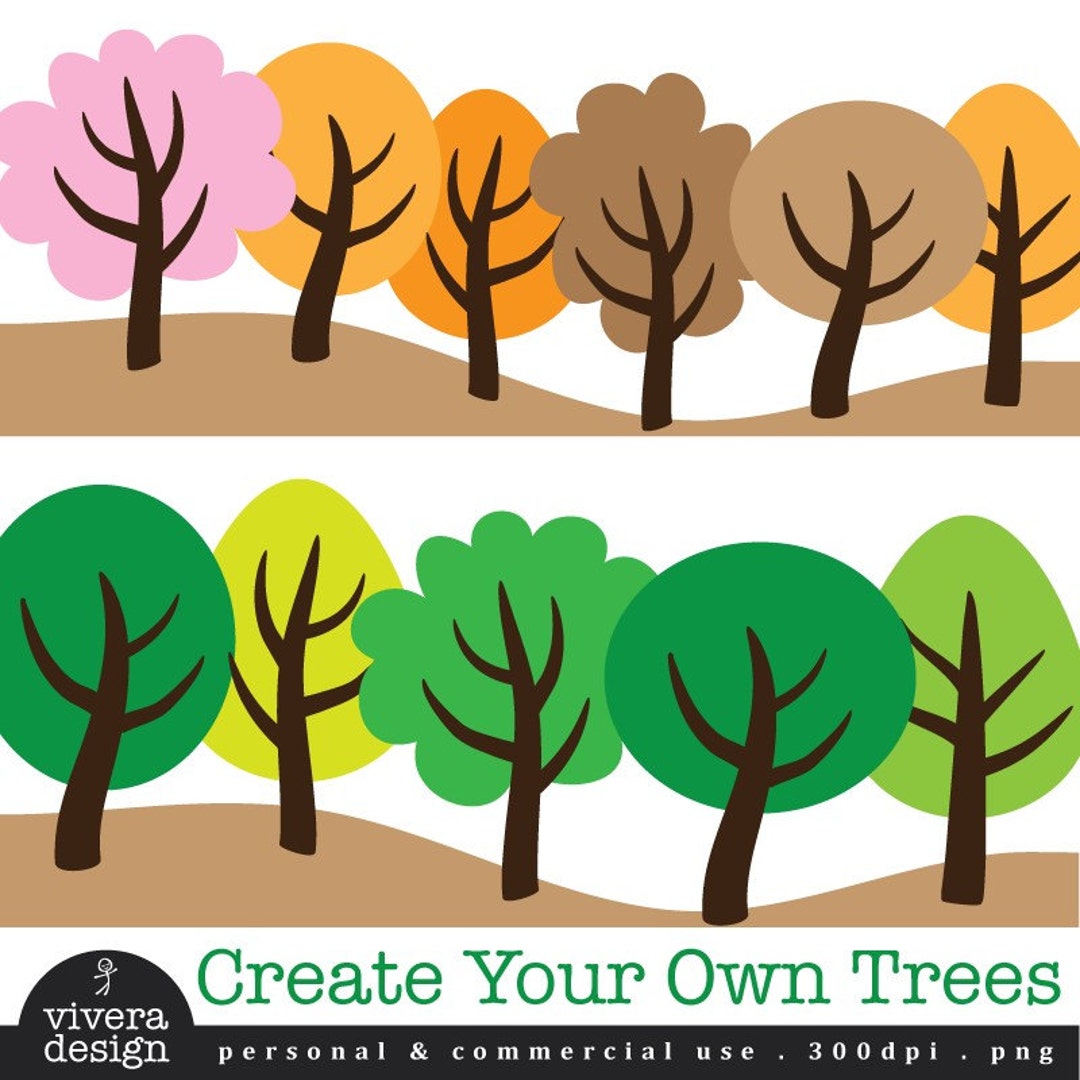 Digital Clip Art - Create Your Own Trees - Etsy