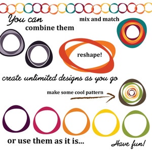 Loopy Circle Frames - 20 Modern Super Versatile Frames - Digital Clip ...