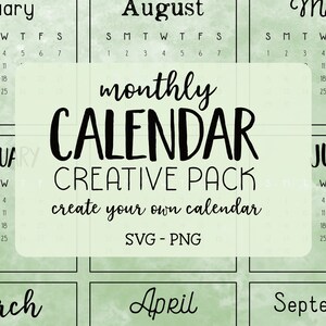 Any Year - Master Calendar - Handwritten Monthly Calendar Creative Pack ...