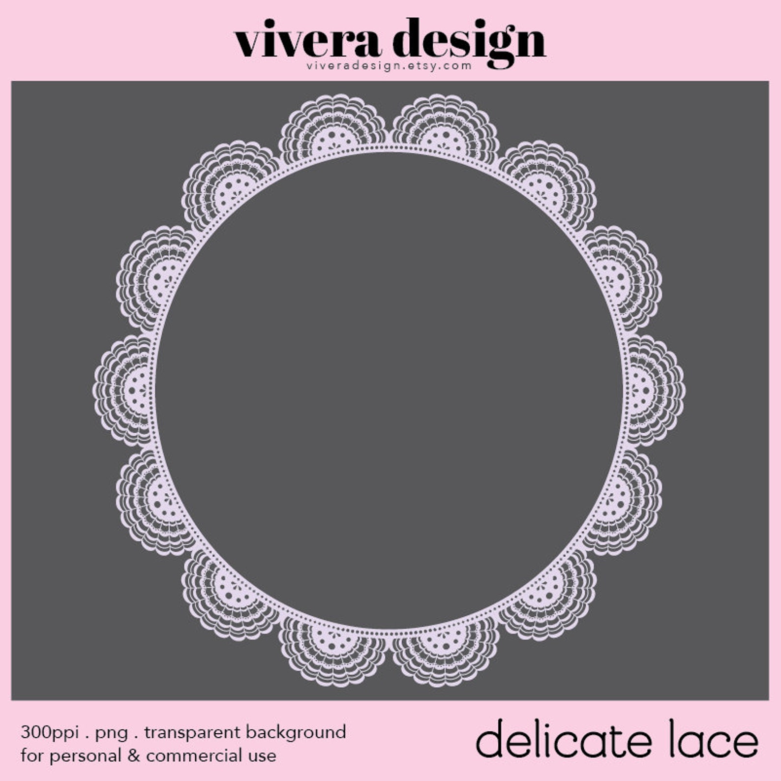 Clip Art Digital - Delicate Lace Frames - Rectangle 5x7, 4x6 - Circle ...