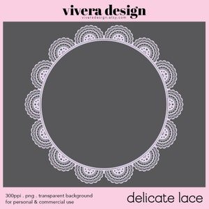 Clip Art Digital - Delicate Lace Frames - Rectangle 5x7, 4x6 - Circle ...